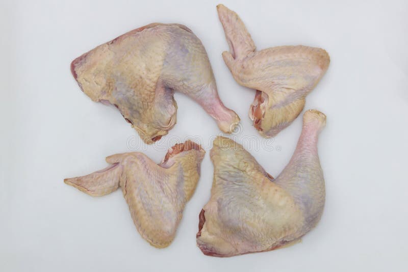 Turkey Cut into Parts from Whole Raw Bird. Stock Image - Image of farm ...