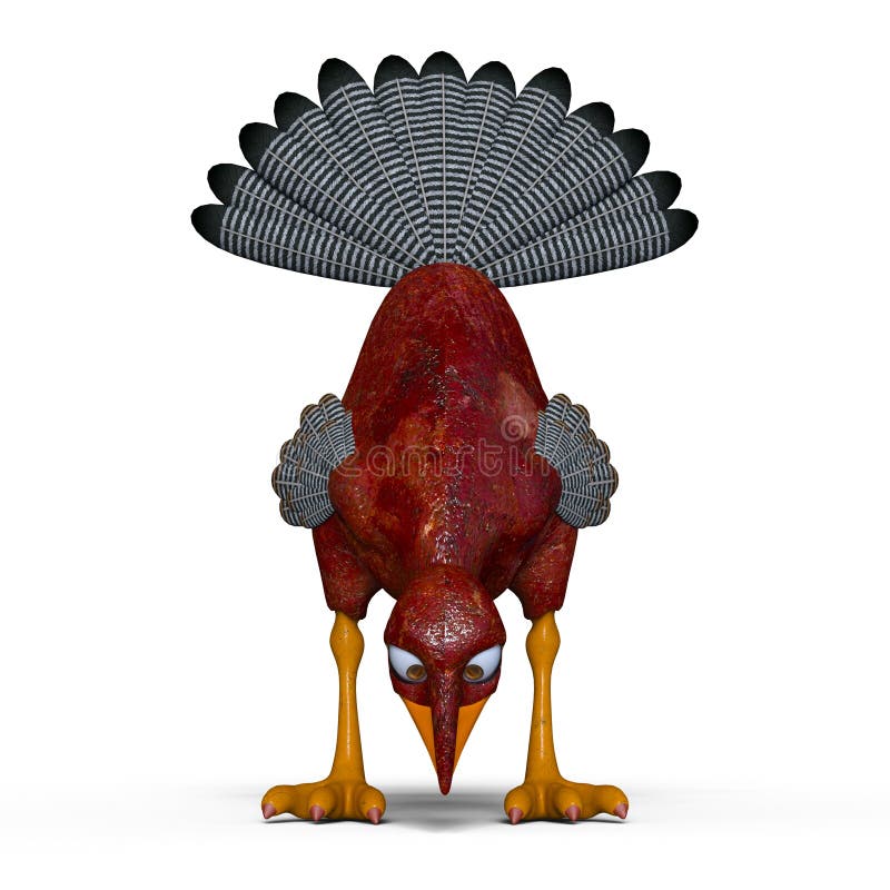 3D Thanksgiving Man Pointing Down. Blank Space Stock Illustration ...