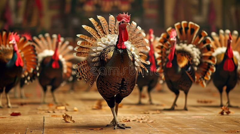 Turkey Dancing .Funny Turkey Ready for Celebration. Generative Ai Stock ...
