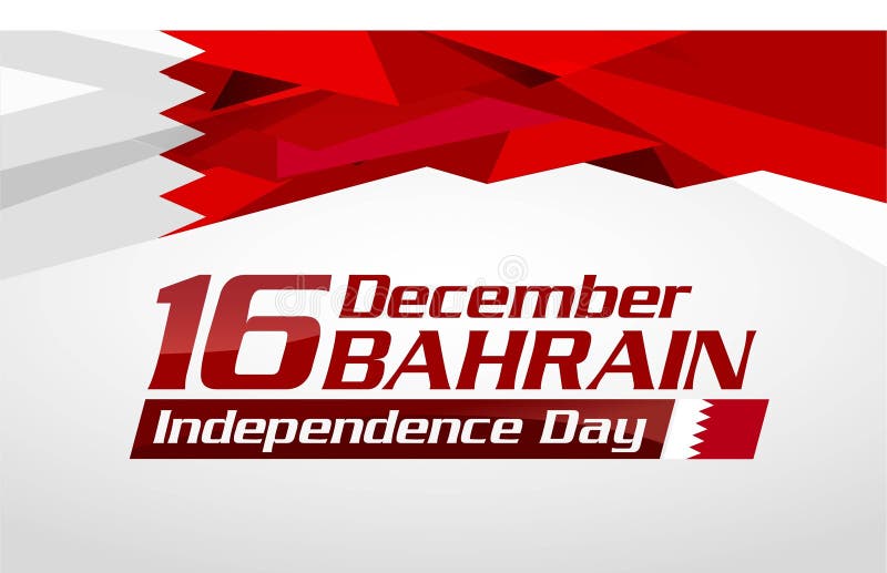 16 December Kingdom of Bahrain Independence Day Flag White Red Stock ...