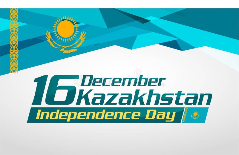 16 December Republic of Kazakhstan Independence Day Flag Blue Yellow ...
