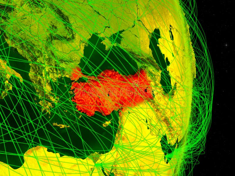 Turkey on digital Earth stock illustration. Illustration of earth ...