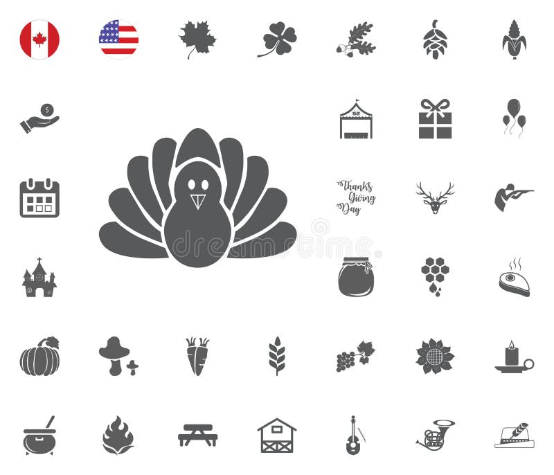 Thanksgiving Day Icon Set. Design Elements Illlustration Vector Stock ...