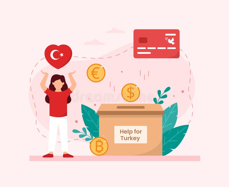 Turkey Earthquake, Donation Concept. Vector Illustration in a Flat ...