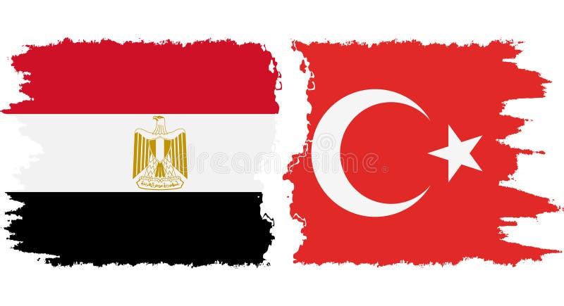 Turkey and Egypt Grunge Flags Connection Vector Stock Vector ...