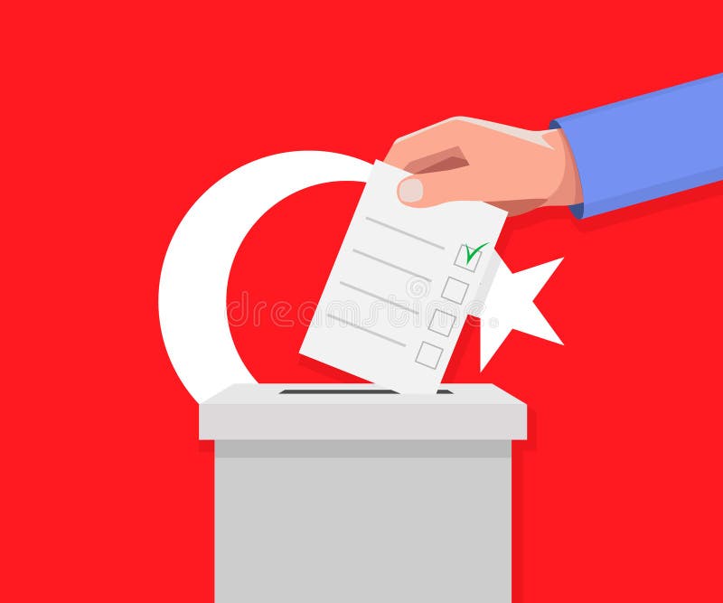 Turkey Election Concept. Hand Puts Vote Bulletin Stock Vector ...