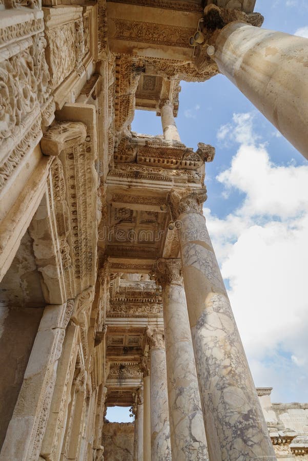 Turkey, Ephesus, Library of Celsus Stock Image - Image of izmir, ruin ...