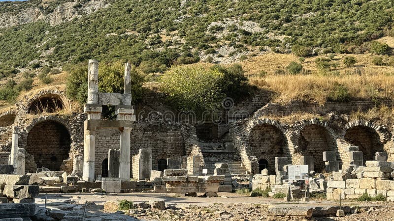 Temple of Domitian Built in 100 AD in Ephesus Ruins, Turkey Stock Photo ...
