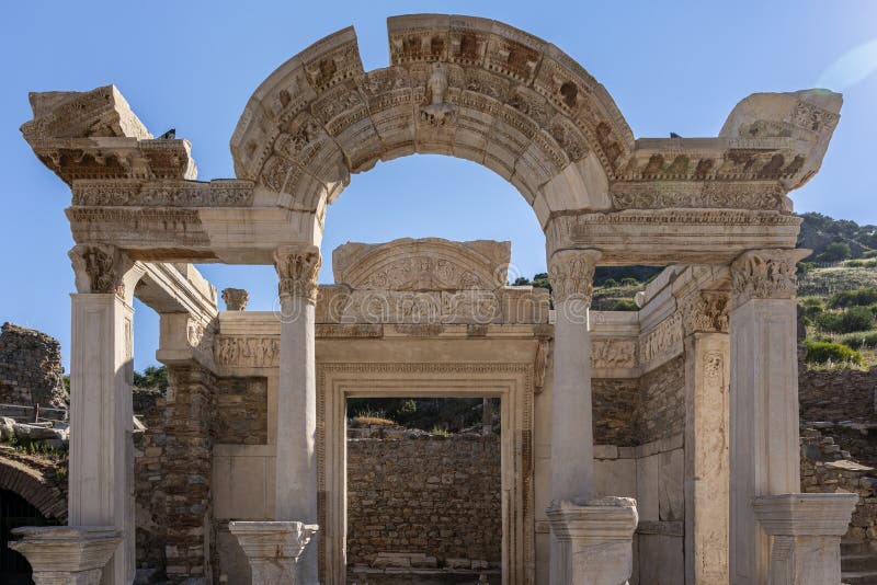 Turkey - Ephesus - Temple of Hadrian Editorial Image - Image of history ...