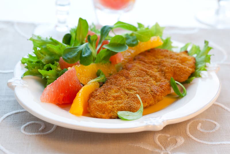 Turkey escalope stock image. Image of coating, horizontal - 16681273