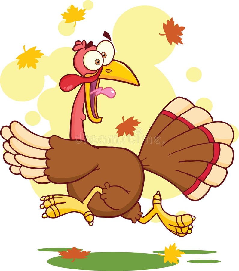 Turkey Escape Cartoon Character Stock Illustration - Illustration of ...