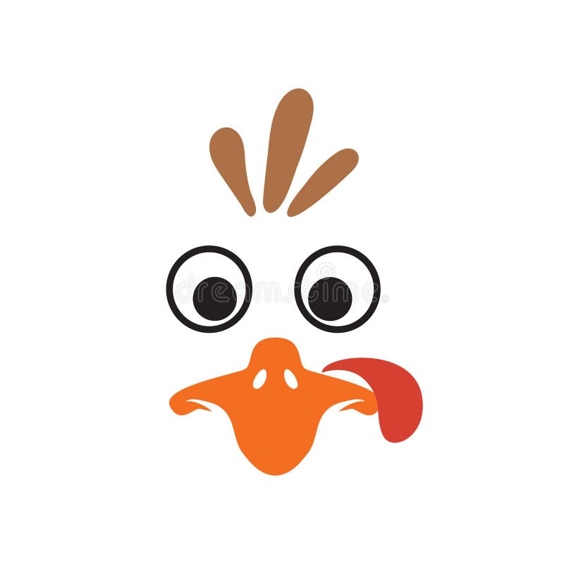 Turkey Face Thanksgiving Character Funny Humor Vector Icon for Laser ...
