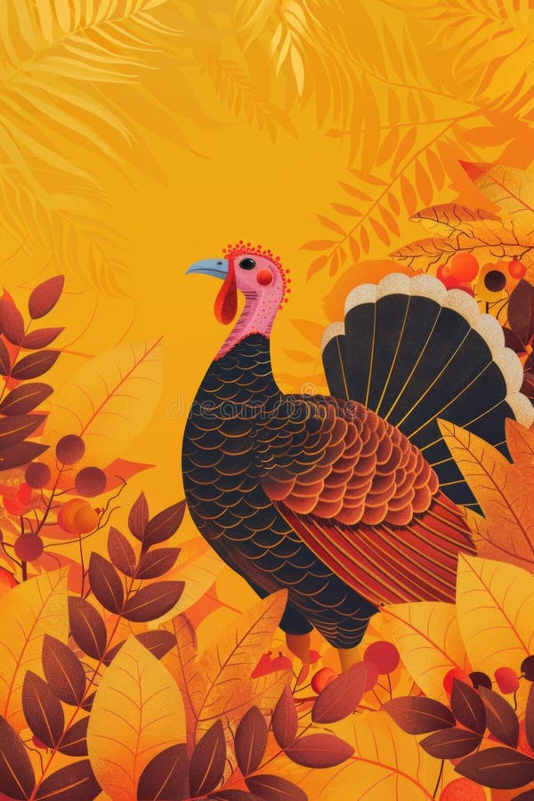 Turkey in fall foliage stock image. Image of autumn - 375304873