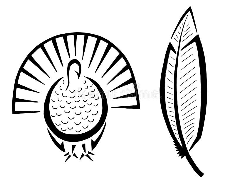 Turkey and Feather stock illustration. Illustration of holidays - 46024839