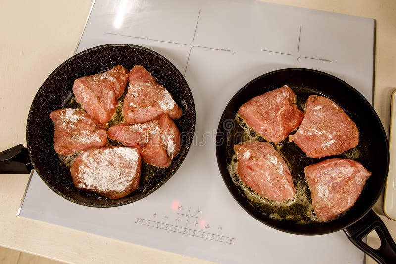 Turkey Fillet Fried in a Pan. Stock Image - Image of dinner, meat ...