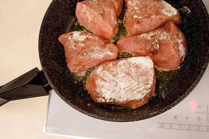 Turkey Fillet Fried in a Pan. Stock Photo - Image of cooked, kitchen ...