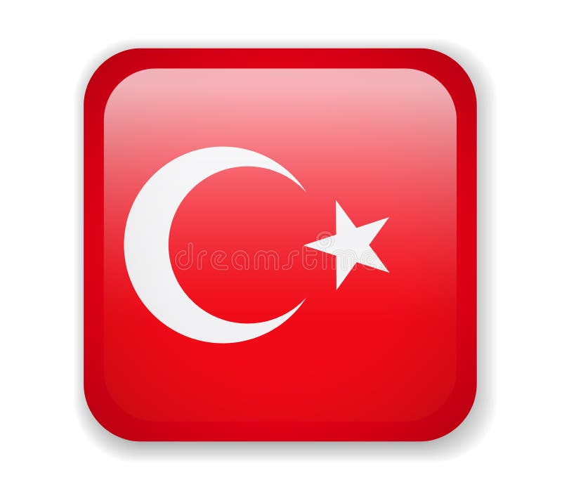 Turkey Flag. Round Bright Icon on a White Background Stock Illustration ...