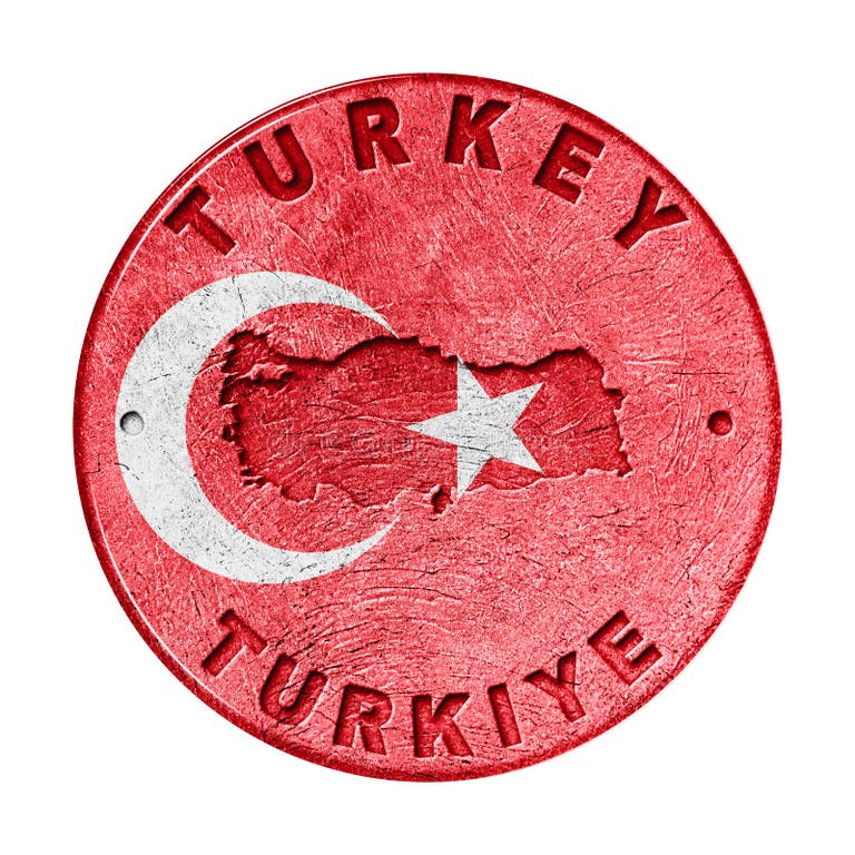 Turkey Flag Button with Map Stock Illustration - Illustration of ...