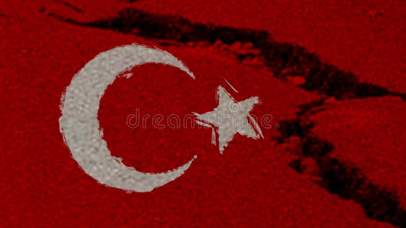 Turkey Flag on the Cracked Earth. National Flag of Turkey Stock Image ...