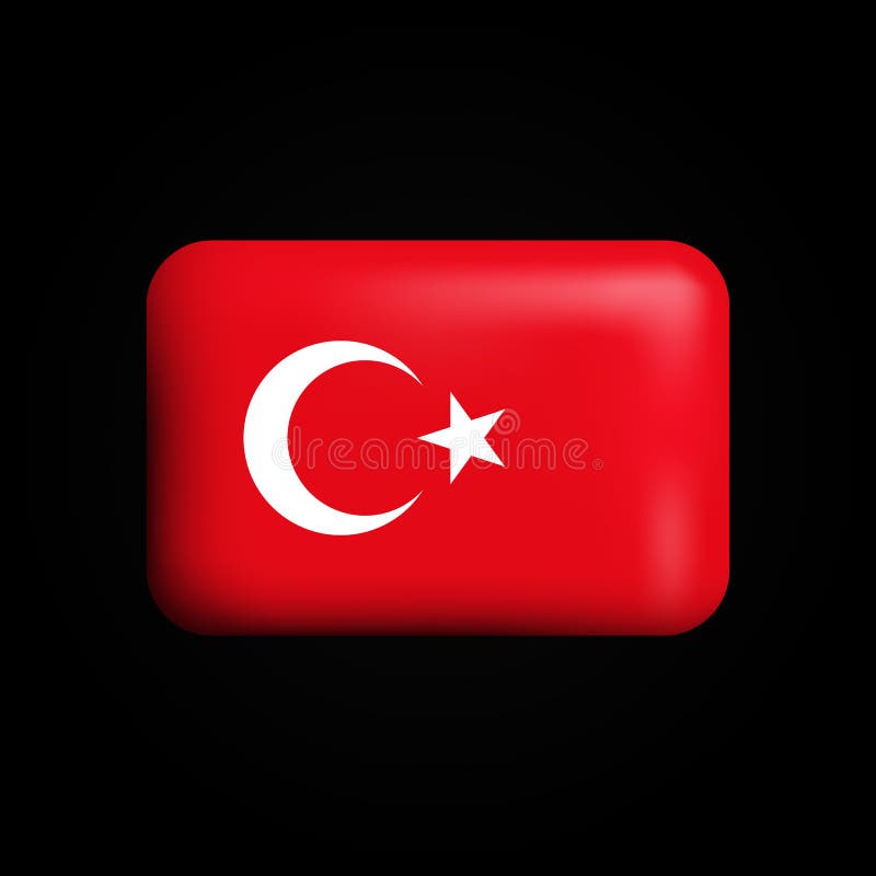 Turkey Flag 3D Icon. National Flag of Turkey Stock Vector ...