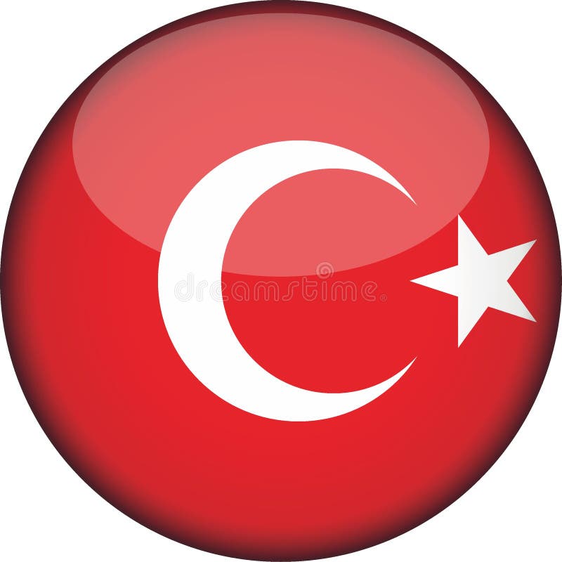 Turkey Flag 3d Round Style Vector Stock Vector - Illustration of ...