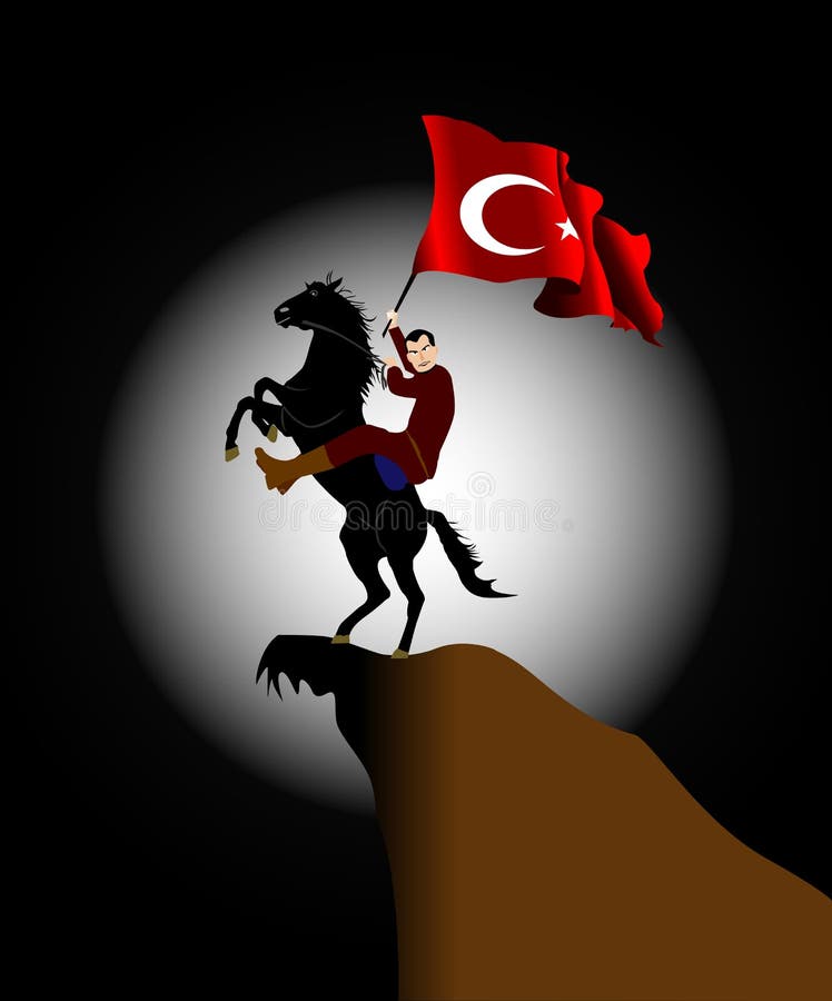 Turkey Flag and Horse&rider2 Stock Image - Image of back, army: 2516975