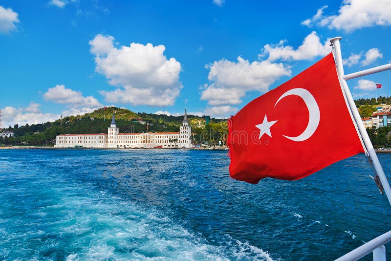 Turkey Flag and Istanbul View Stock Photo - Image of exterior, facade ...