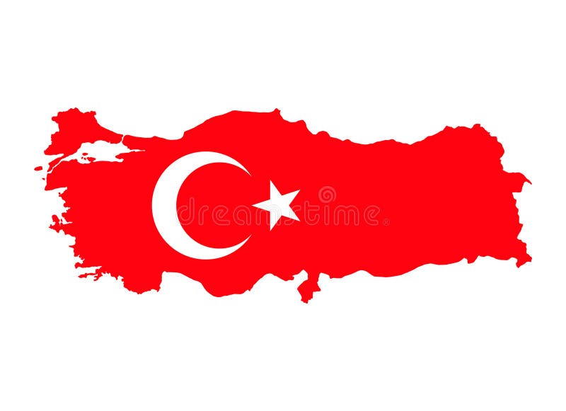 Turkey Flag Map Symbol Shape, Travel Web Flat Concept Icon Symbol ...