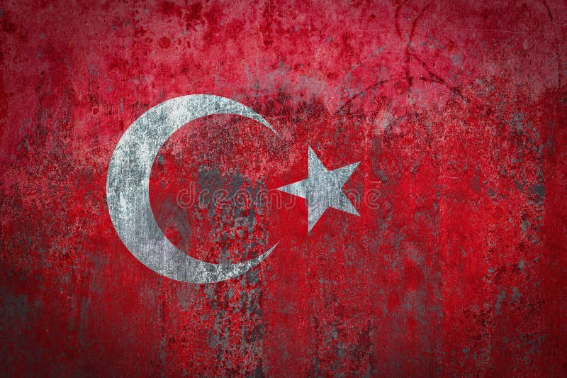 Turkey Flag Painted on a Wall Stock Illustration - Illustration of ...
