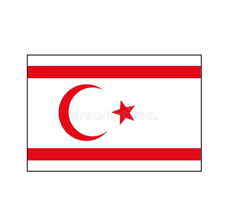 Turkish Republic of Northern Cyprus Flag Rectangle Vector Semi ...