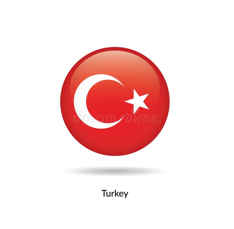 Round Flag of Turkey stock illustration. Illustration of button - 4692574