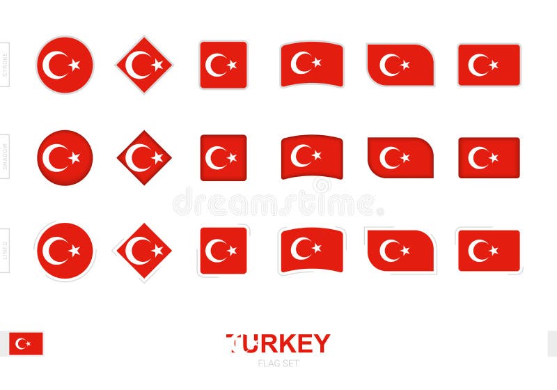 Turkey Flag Set, Simple Flags of Turkey with Three Different Effects ...