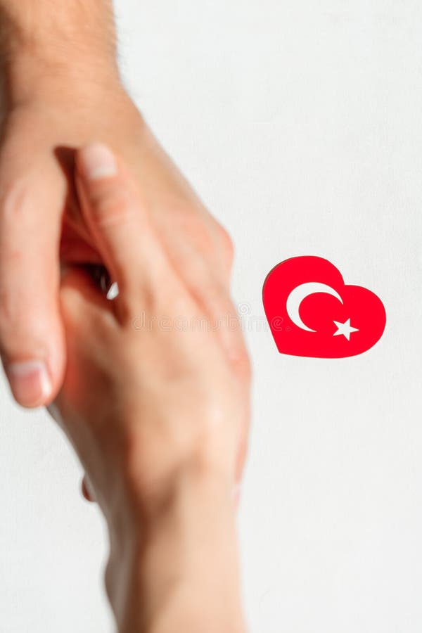 Flag of Turkey in the Form of a Heart and a Handshake. Stock Image ...