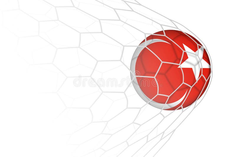 Turkey Flag Soccer Ball in Net Stock Vector - Illustration of goal ...