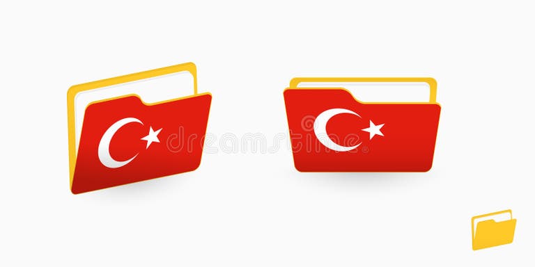 Turkey Flag on Two Type of Folder Icon Stock Vector - Illustration of ...