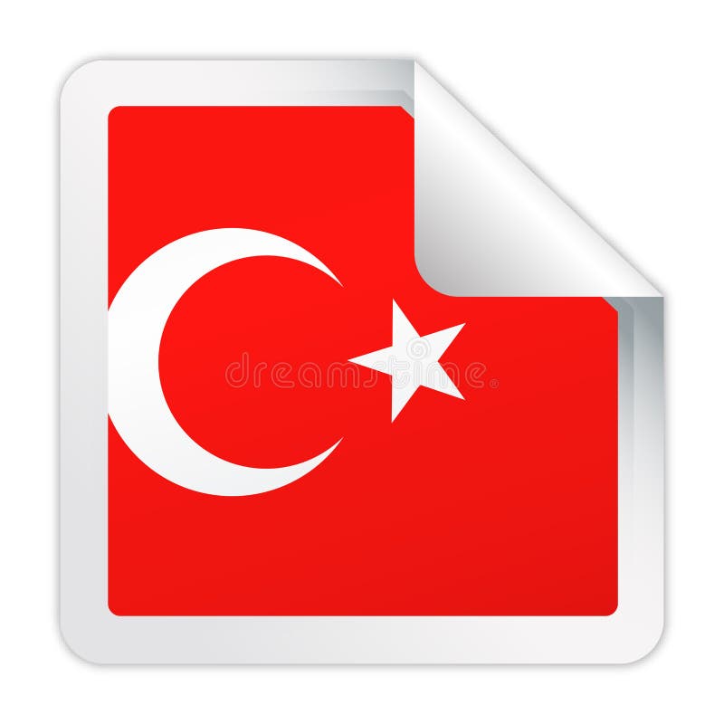 Turkey Flag Vector Square Corner Paper Icon Stock Illustration ...