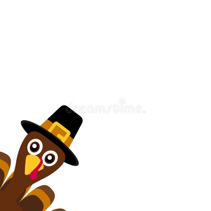 Funny Turkey Peeking Sideways on Thanksgiving Day Stock Vector ...