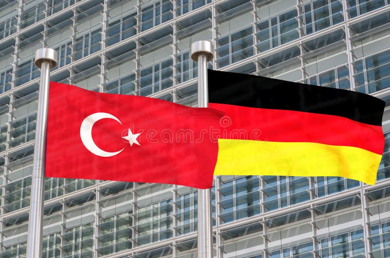 Turkey and Germany flags stock illustration. Illustration of wave ...