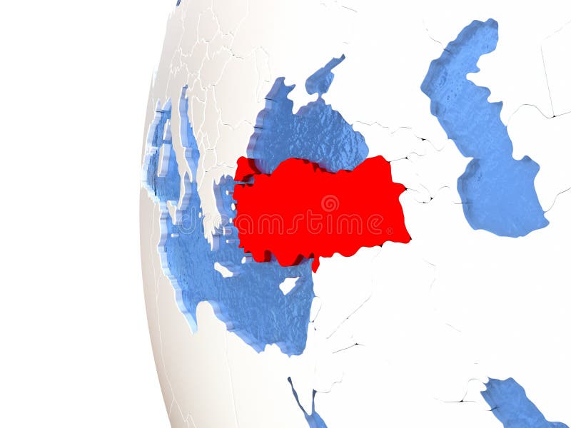 Turkey on globe stock illustration. Illustration of render - 88079998