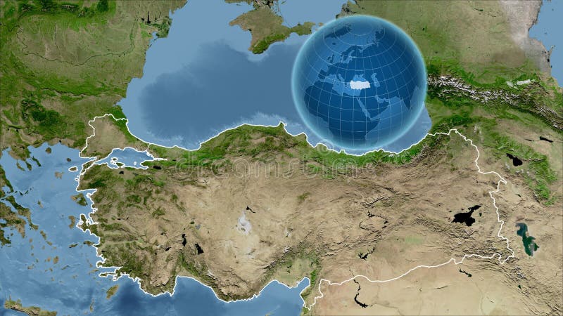 Turkey and Globe. Relief stock footage. Video of longitude - 247317442