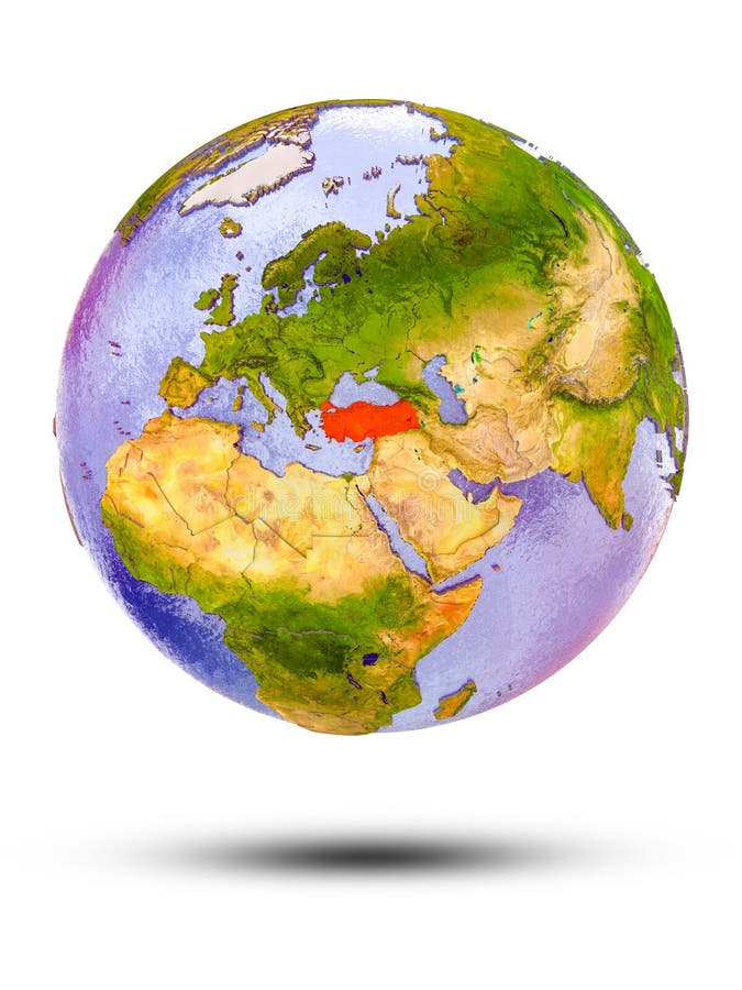 Turkey on 3D globe stock illustration. Illustration of country - 88398962