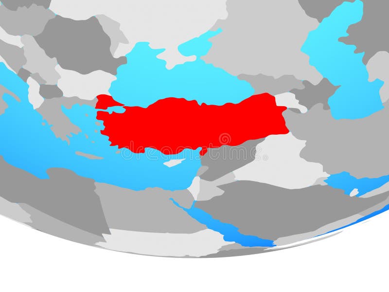 Turkey on 3D globe stock illustration. Illustration of country - 88398962