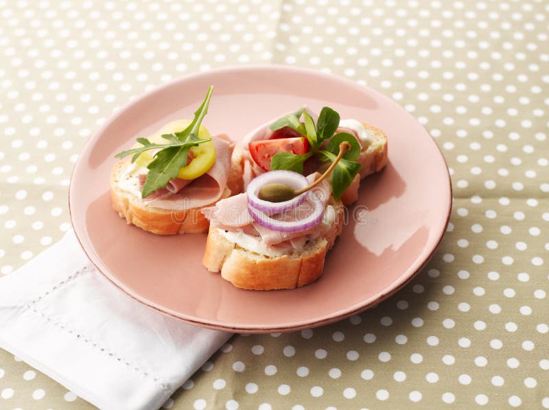 Turkey Ham Canapes stock image. Image of closeup, turkey - 30358261