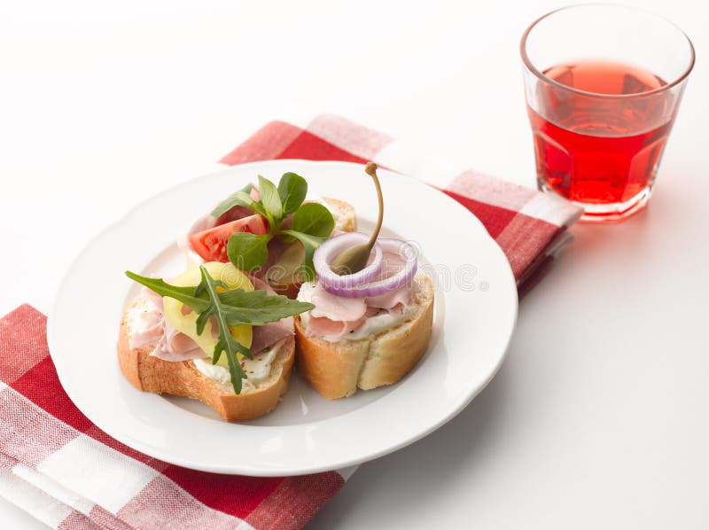 Turkey Ham Canapes stock image. Image of meat, napkin - 30358083