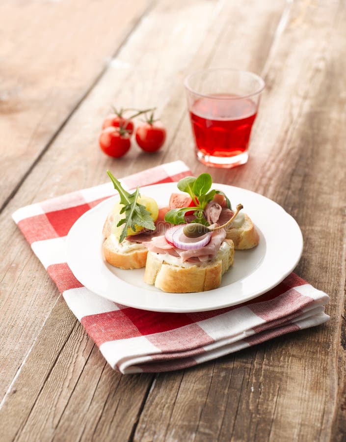 Turkey Ham Canapes stock photo. Image of lettuce, pork - 30358326