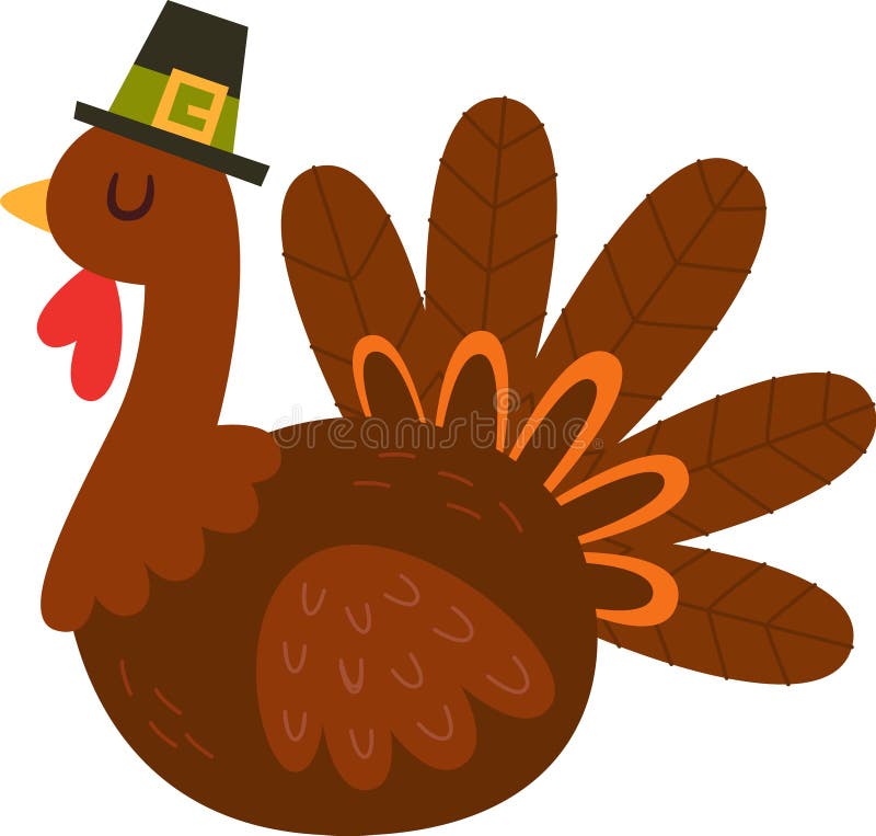 Turkey with Hat stock vector. Illustration of traditional - 284234235