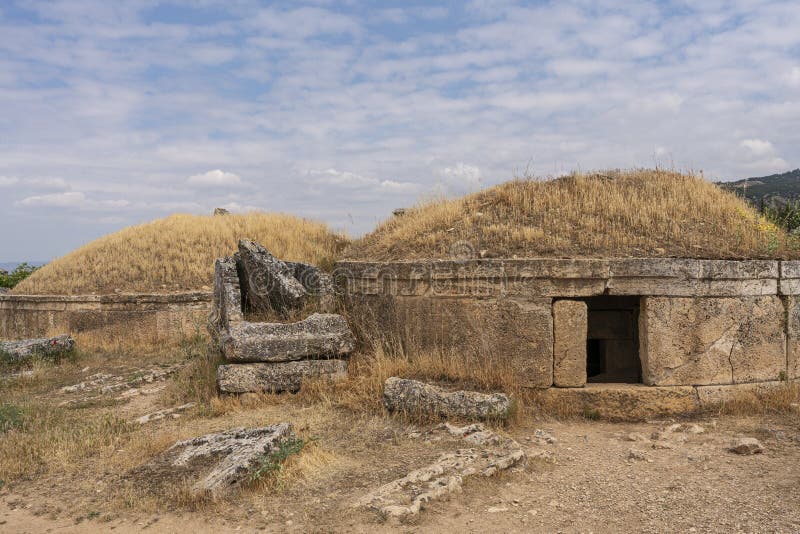 Turkey - Hierapolis - Necropolis - Tumulus 51 with Entrance Stock Image ...