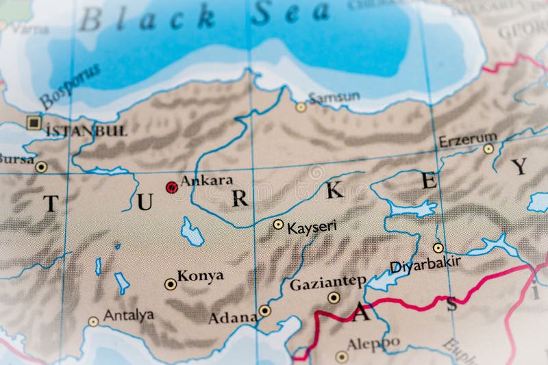 Turkey Highlighted on a World Map Stock Photo - Image of destination ...