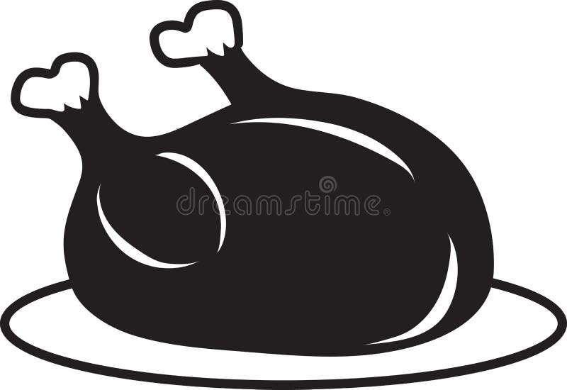 Cooked Turkey dinner icon stock vector. Illustration of autumn - 130553493