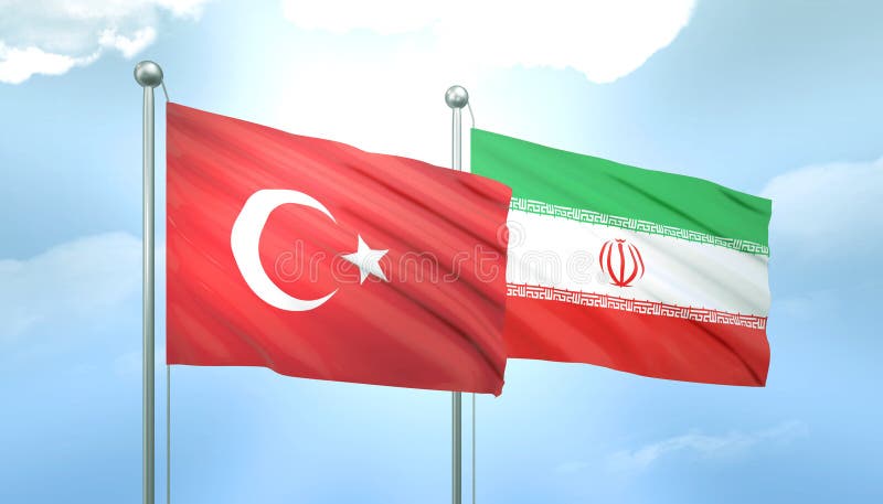 Turkey and Iran Flag Together a Concept of Relations Stock Illustration ...